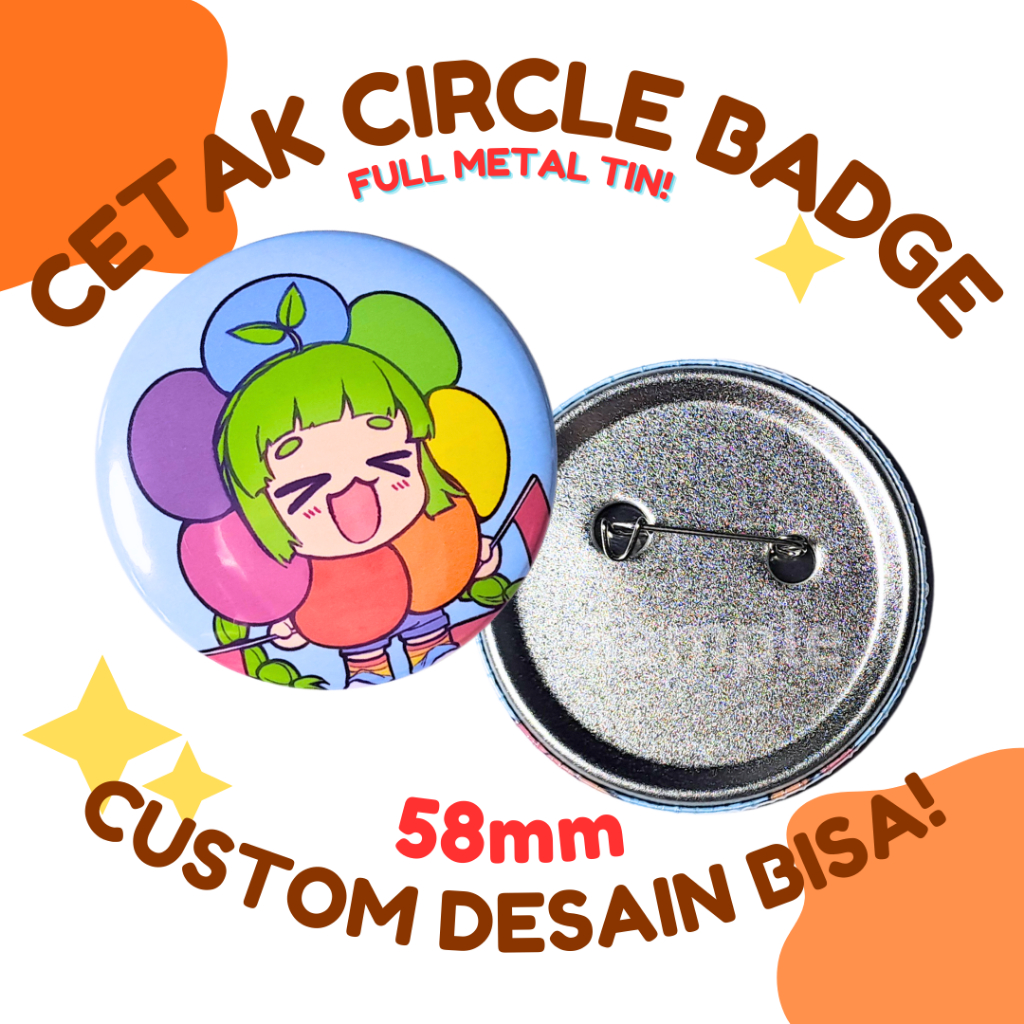 Jual Cetak 58mm Circle Metal Tin Badge (Laminasi Glossy, Doff, Hologram ...