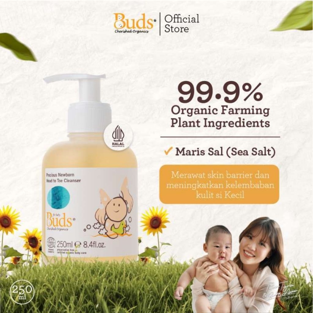 Jual BUDS Precious Newborn Head to Toe Cleanser 250ml | Shopee Indonesia