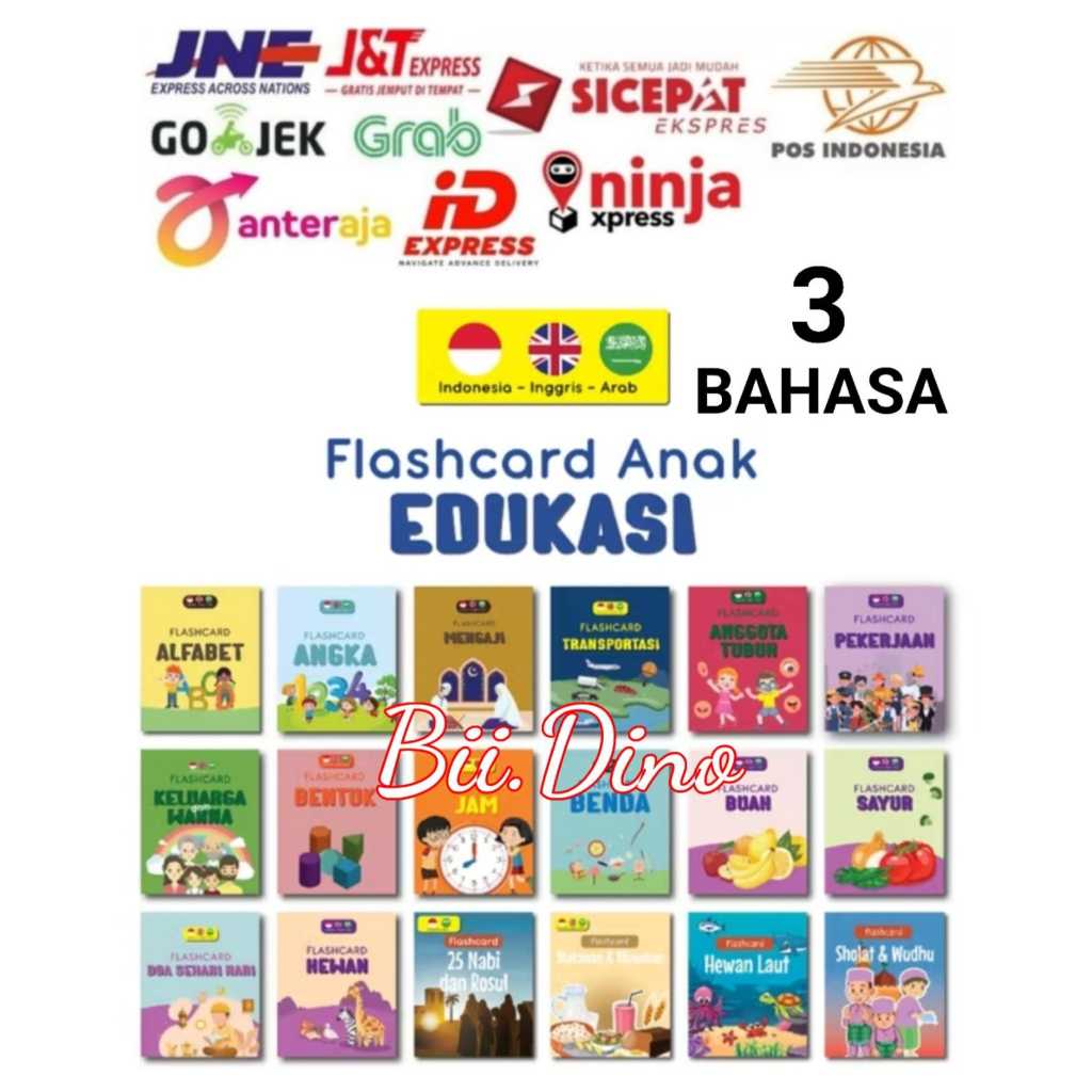 Jual Flash Card Mainan Edukasi Anak 1-5 Tahun Bayi Balita PAUD TK SD ...