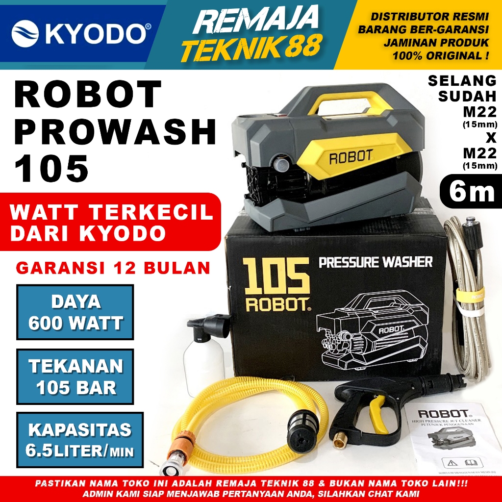 Jual KYODO Mesin Steam Robot Prowash 105 High Pressure Washer 600W 105 ...