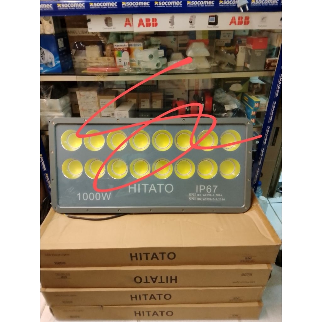 Jual lampu sorot LED HITATO 1000watt-220volt cahaya putih lP67 | Shopee ...