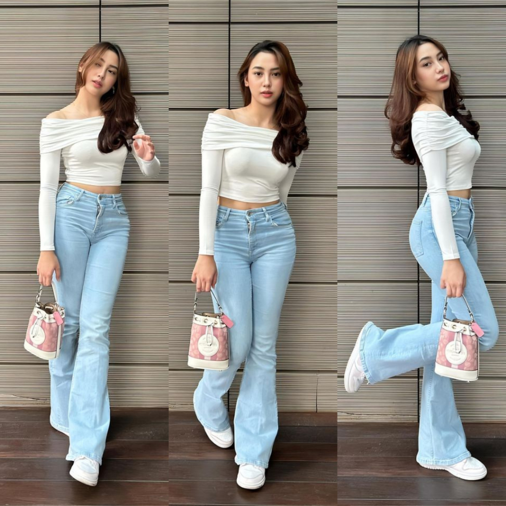 Jual Celana Jeans Cutbray Highwaist Kekinian Wanita Korean Style ...
