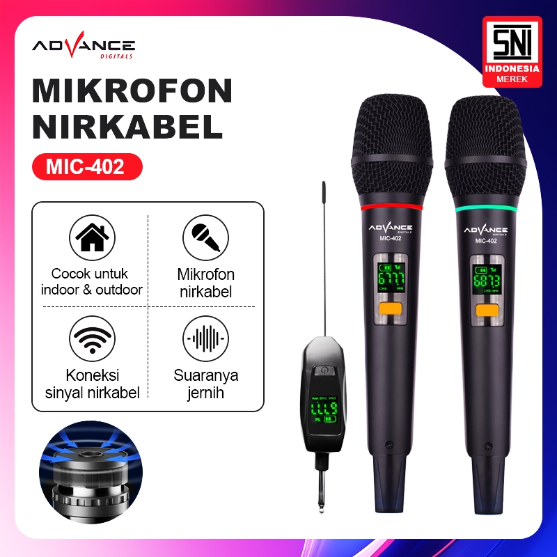 Jual Advance MIC-402 Profesional Wireless Microphone Duet MicWireless ...