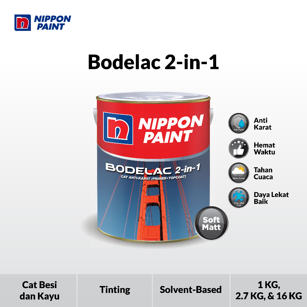 Jual Nippon Paint - Bodelac Soft Matt 2In1 Anti-Karat (Tinting)-16kg ...