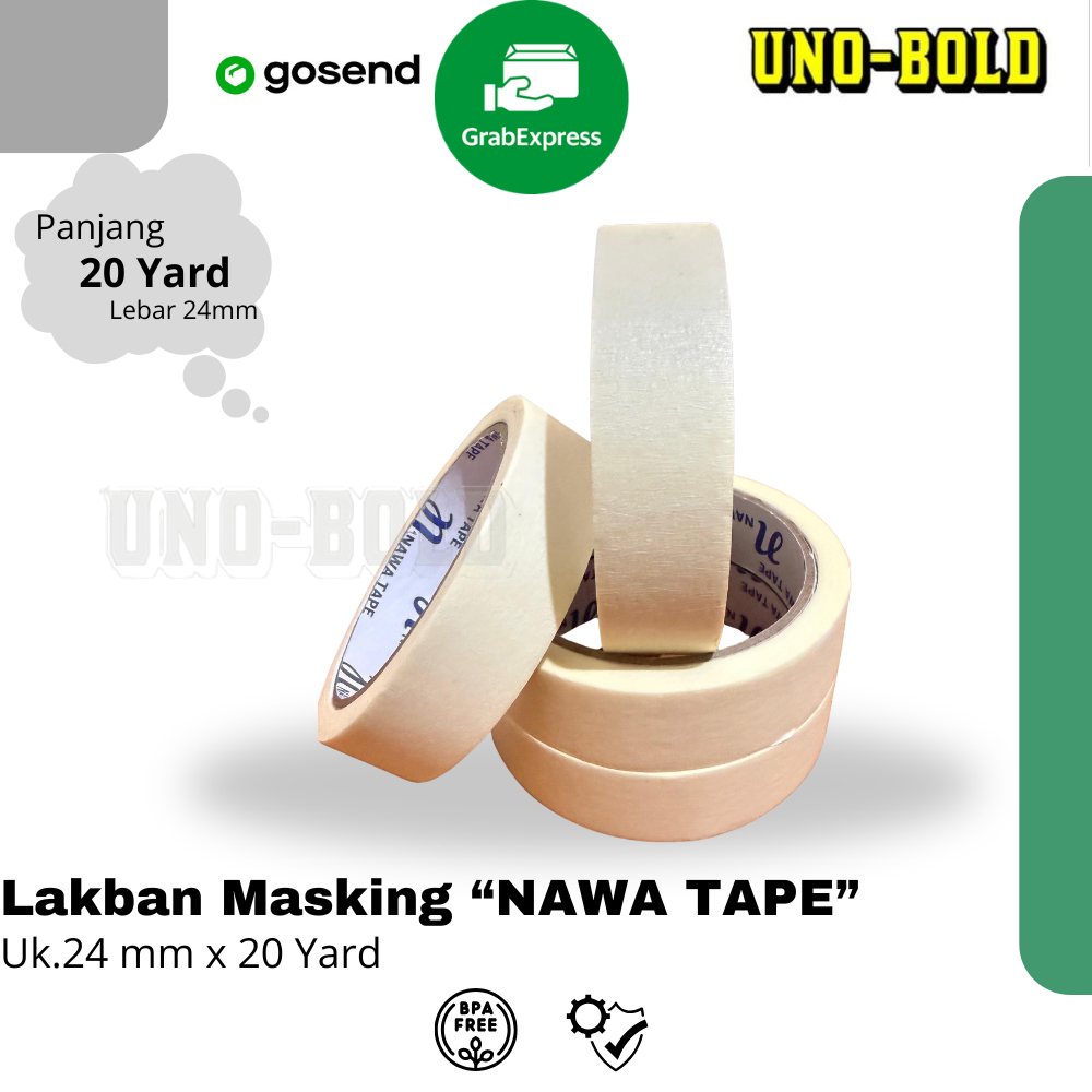 Jual LAKBAN MASKING NAWA TAPE 24MMX18Meter(6pcs) PALING MURAH ...