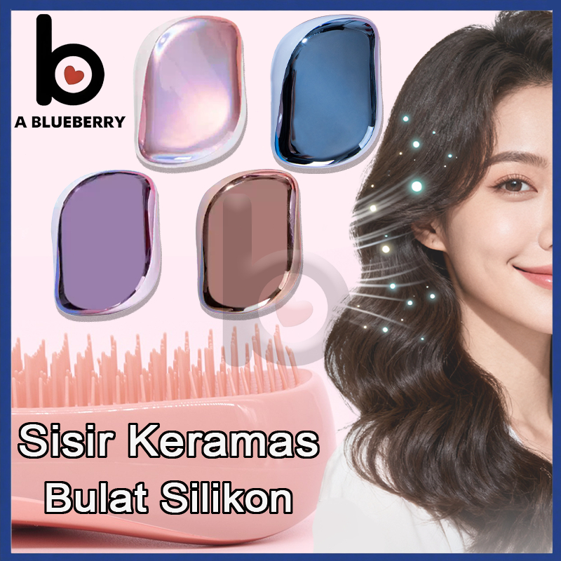 Jual A BLUEBERRY Sisir Keramas Bulat Silikon Anti Ketombe Sikat Rambut ...