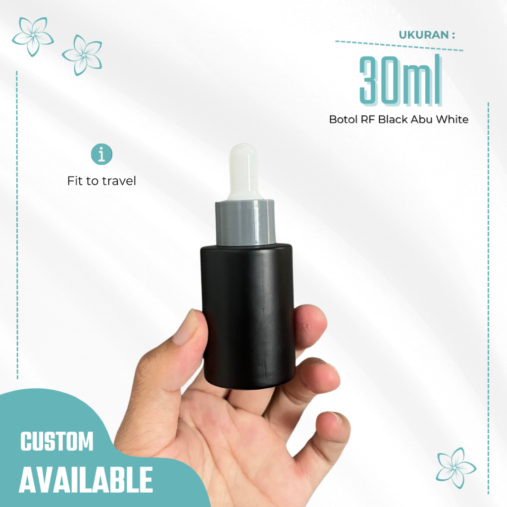 Jual Botol Serum BLACK RF 30ml Ring Black Abu Warna Warni Botol Pipet ...
