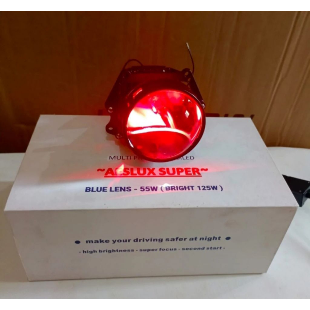 Jual Lampu Biled Motor Matic 2.5 inch AESLUX 1 Warna Devil Merah ...