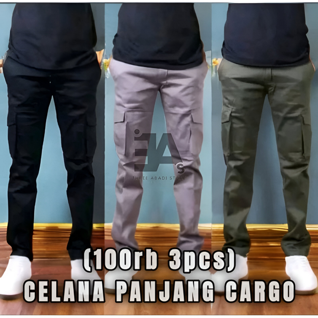 Jual langsung ceckout 100 RIBU DAPAT 3 PCS CELANA CARGO PANJANG PRIA DEWASA / CELANA CARGO ...
