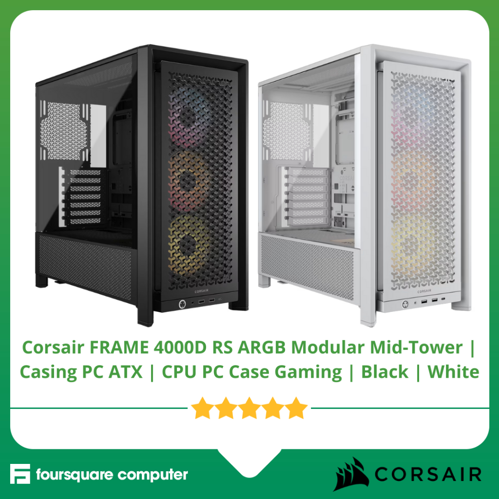 Jual Corsair FRAME 4000D RS ARGB Modular Mid-Tower | Casing PC ATX ...