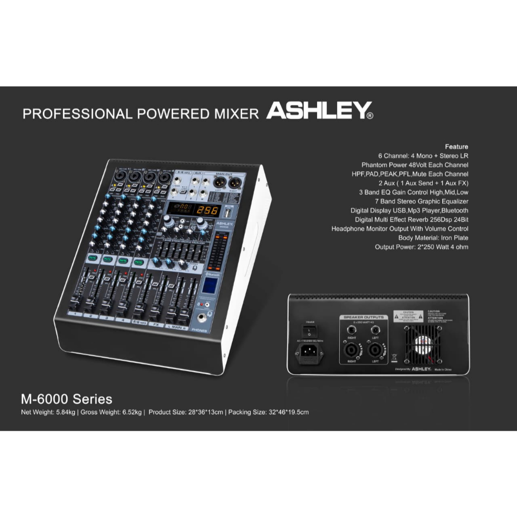 Jual Power Mixer Ashley M6000 M 6000 New 8 FEEDER ORIGINAL ASHLEY ...