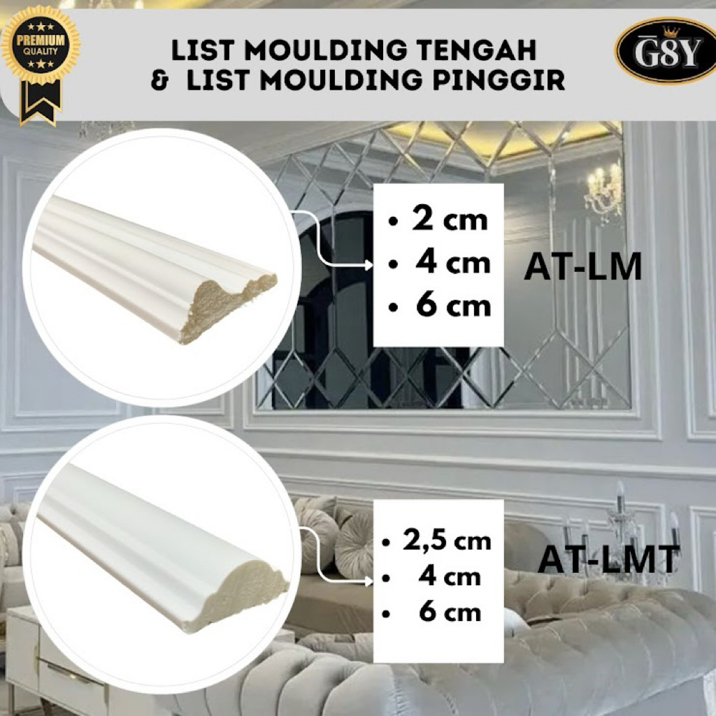 Jual Wallmoulding PVC List Dinding Putih 3M - Anti Air Anti Rayap ...