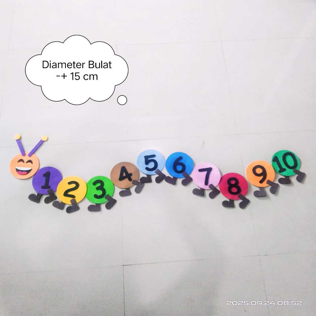 Jual Hiasan Dinding Angka 1-10 ULAT (17 cm x 150 cm) Peraga Edukatif ...