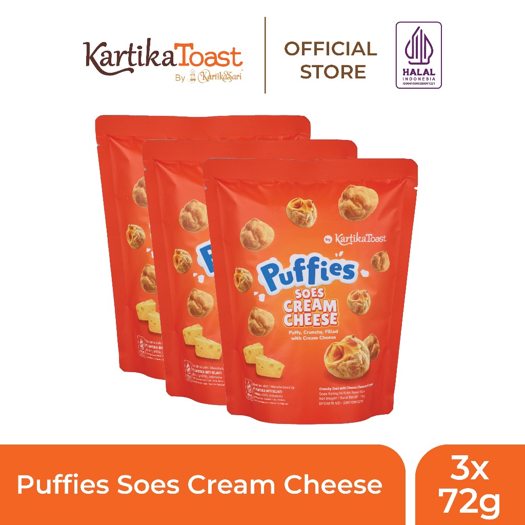 Jual KT Puffies Soes Cream Cheese 3X72G - Sus Krim Keju | Shopee Indonesia