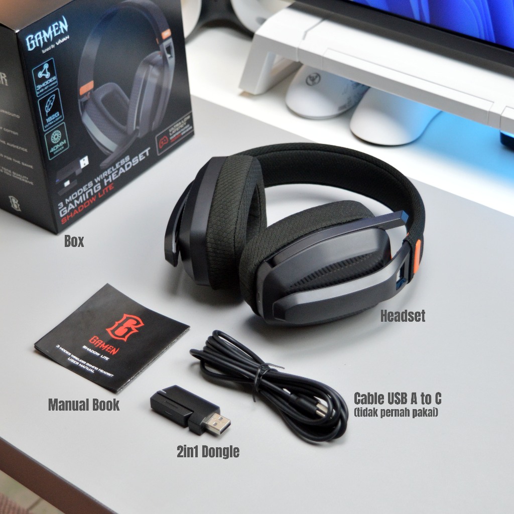 Jual Headset GAMEN SHADOW LITE 3 MODE KONEKSI | Shopee Indonesia