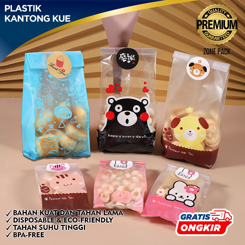 Jual [ 12 PCS ] Plastik Kantong Kue Karakter | Plastik Kemasan Cookies ...