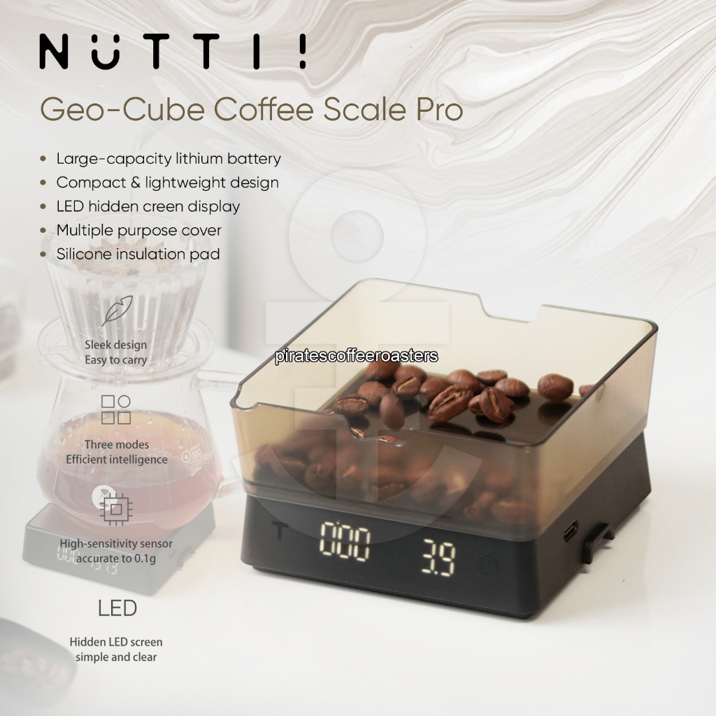 Jual Nuttii Geo Cube Pro Metal Digital Coffee Scale with Timer USB Type ...