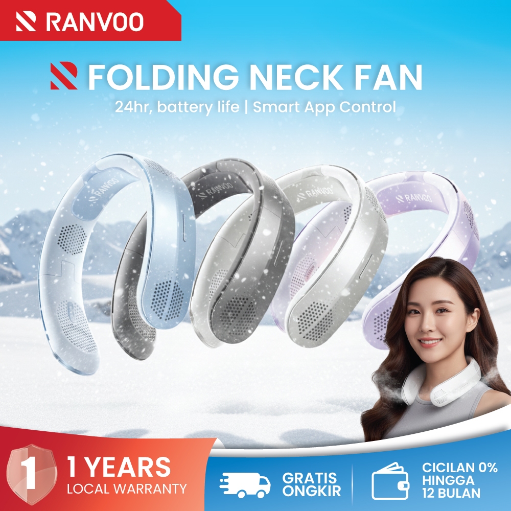 Jual RANVOO Folding Neck Fan Pendingin Leher Cerdas Seluruh Tubuh Smart ...