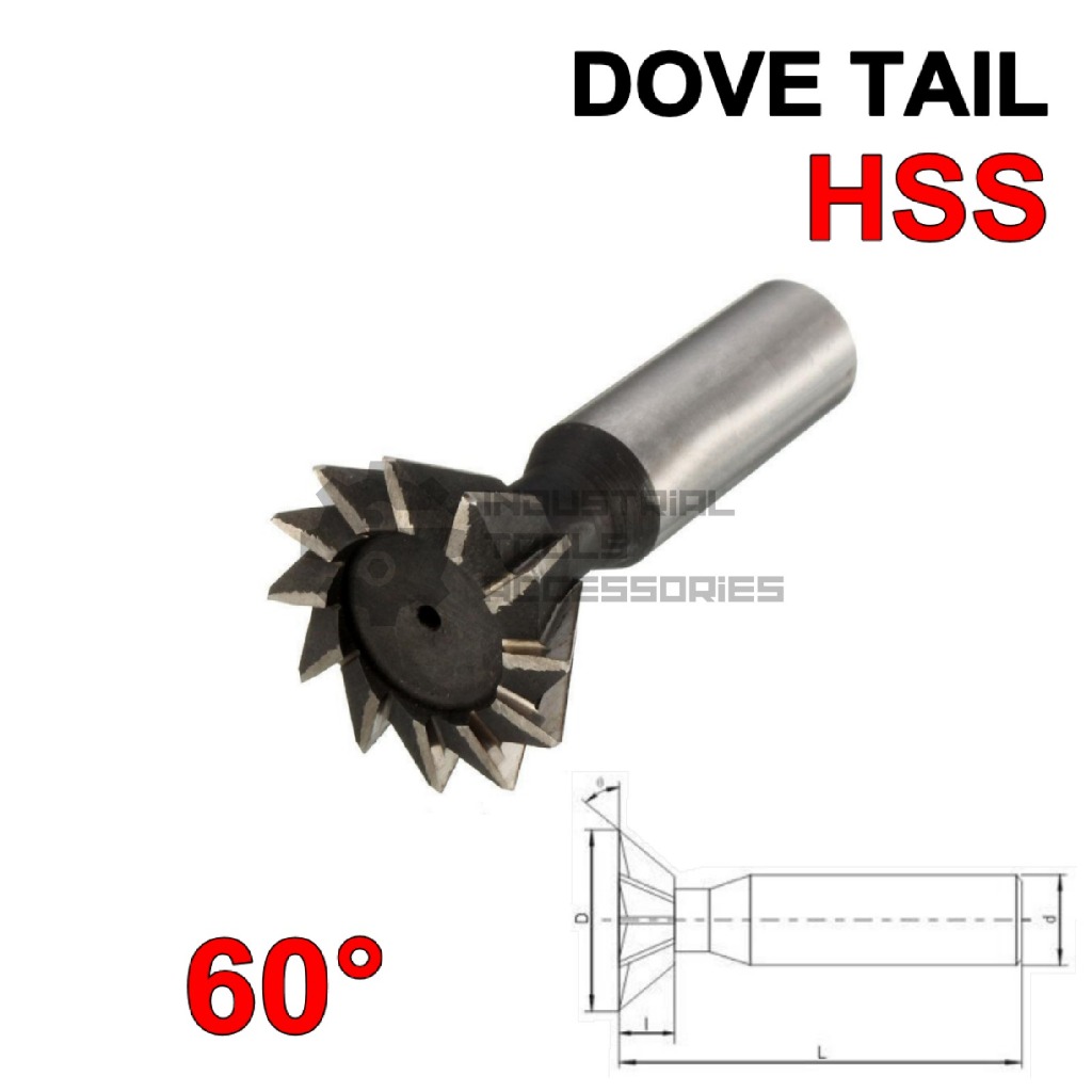 Jual Dove Tail 18 X 60 HSS Ekor Burung 18mm Dovetail Cutter Milling ...
