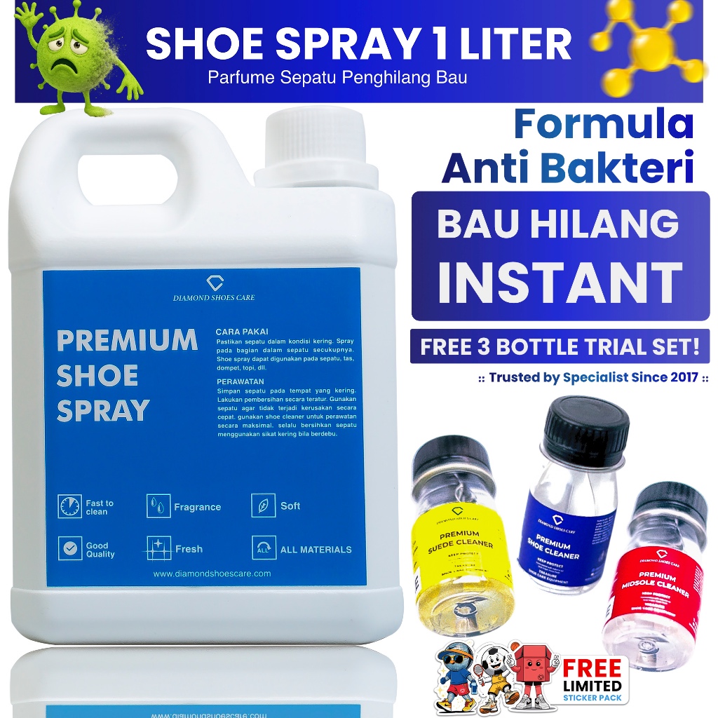 Jual Diamond Shoe Spray 1 Liter Parfum Sepatu Anti Bau, Spray Perfume ...