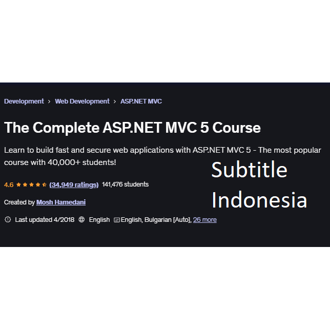 Jual Course The Complete ASP.NET MVC 5 Course | Shopee Indonesia