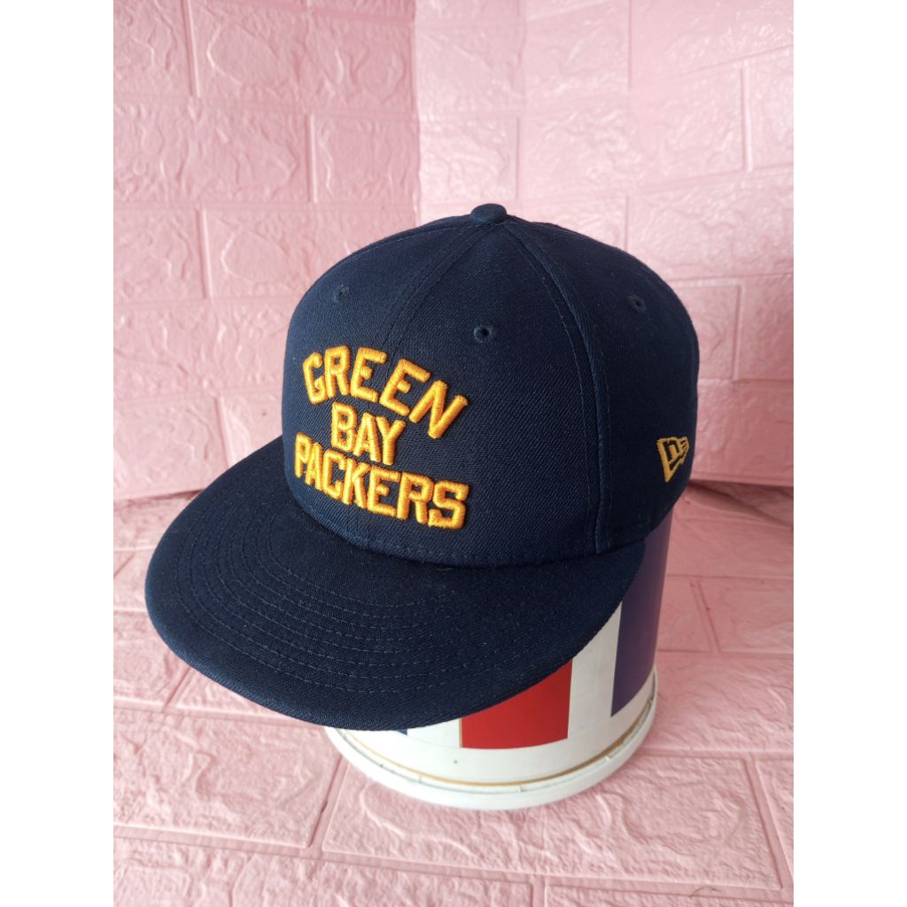 Jual Topi Men's New Era Navy Green Bay Packers Omaha Throwback 59FIFTY ...