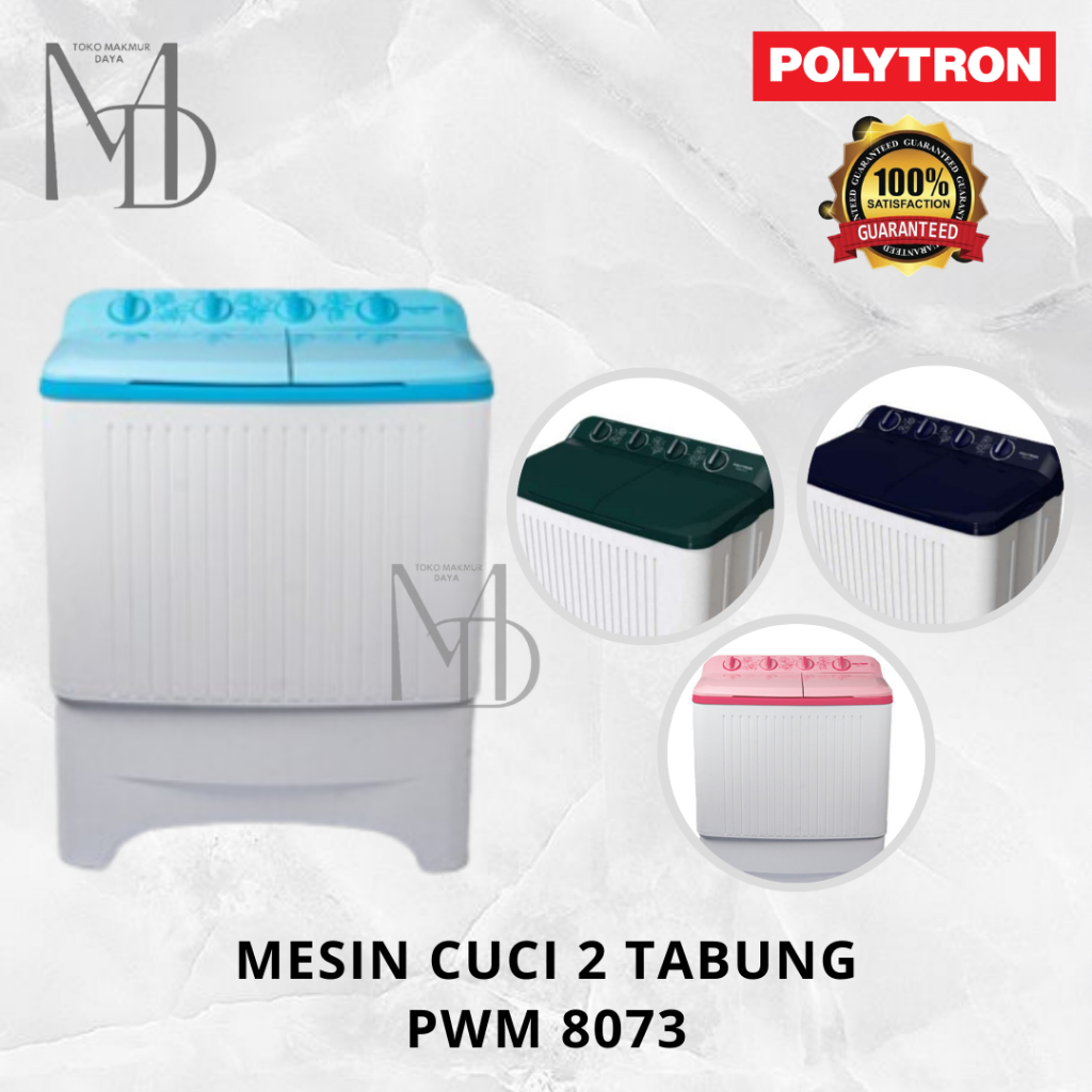 Jual Mesin Cuci 2 Tabung Polytron PWM 8073 PWM-8073 / PWM 8073DG ...