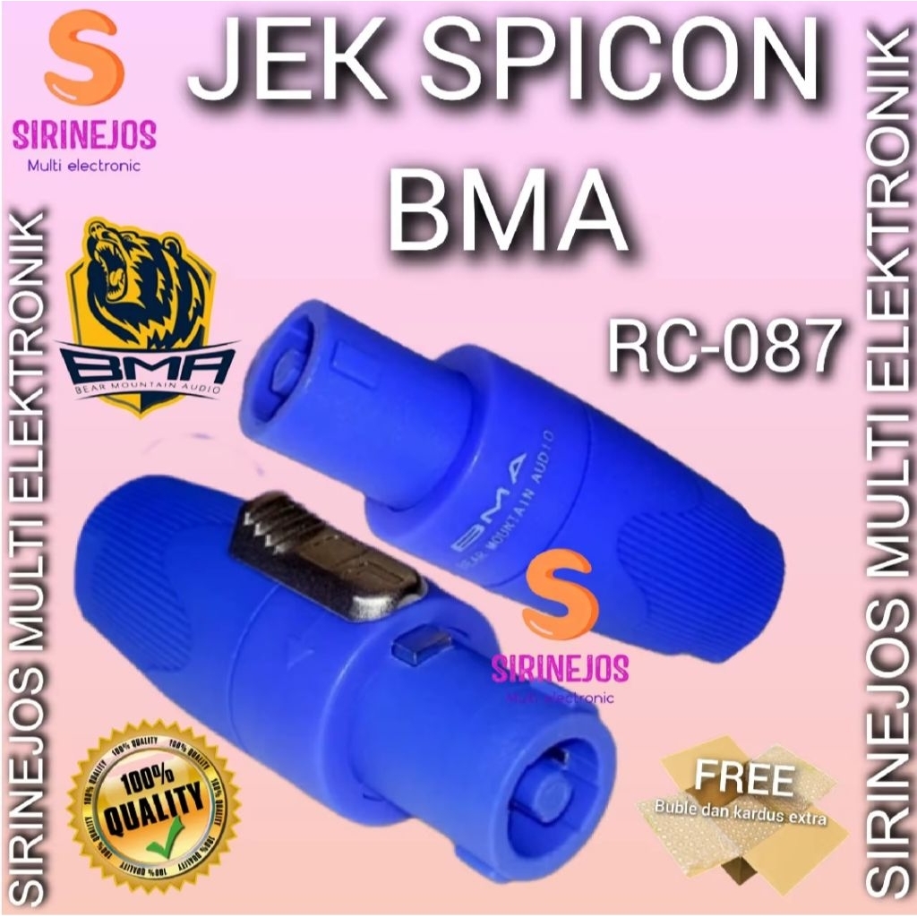 Jual JACK SPIKON BMA ASLI JAK PLUG MALE JEK KONEKTOR RC087 RC 087 BIRU ...