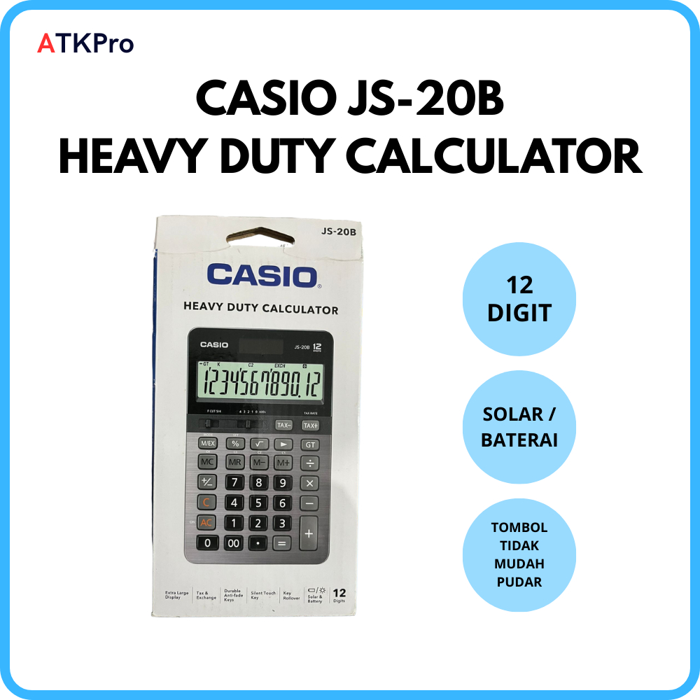 Jual Casio Heavy Duty Calculator JS-20B / Kalkulator Kantor Office ...