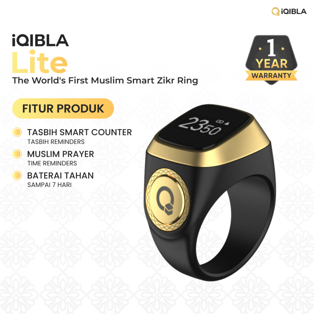 Jual iQibla Zikr Ring Lite E01 Cincin Tasbih Digital Hitung Zikir ...