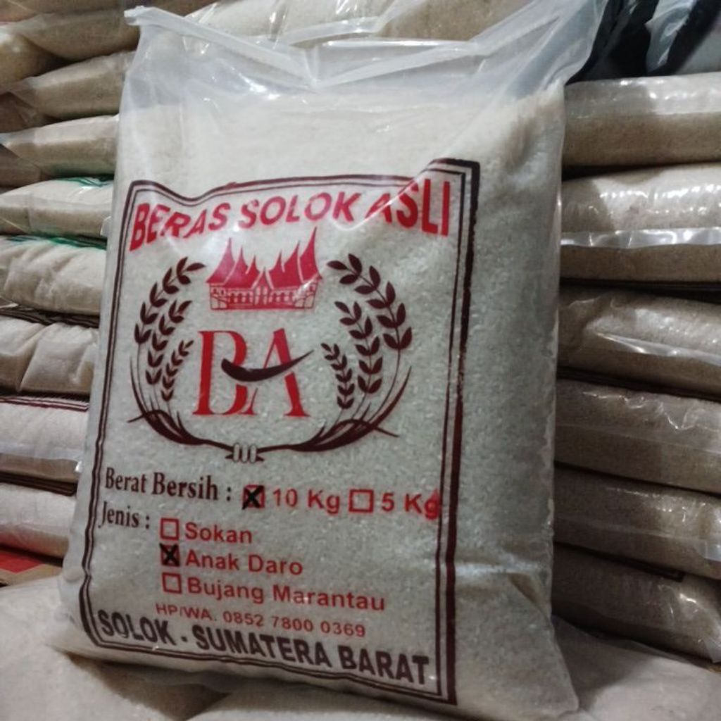 Jual BERAS SOLOK Anak Daro kemasan 10kg pengiriman lansung dari solok ...