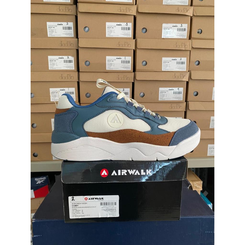 Jual Airwalk Coby Beige/Blue/Brown Men Shoes Original | Shopee Indonesia