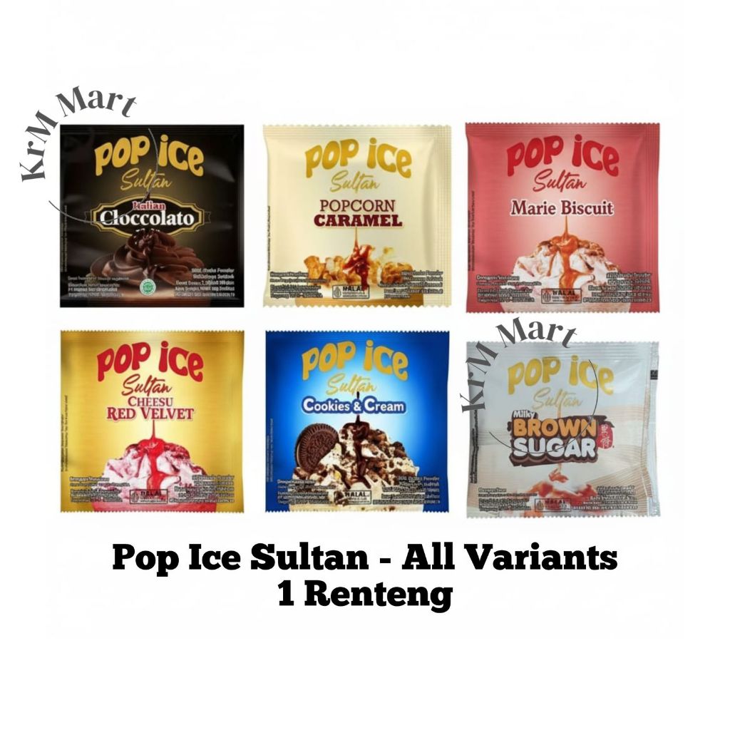 Jual Pop Ice Sultan 1 renteng renceng isi 10 sachet All Varian italia ...