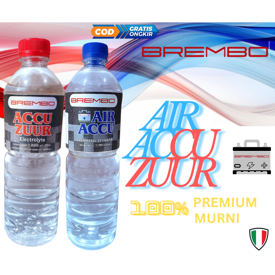 Jual AIR Accu Zuur 1L Merah / Biru - Air Aki BREMBO T1094 | Shopee ...