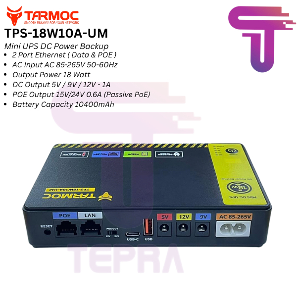 Jual Tarmoc TPS-18W10A-UM | Mini UPS DC Power Supply 5V/9V/12V POE 15 ...