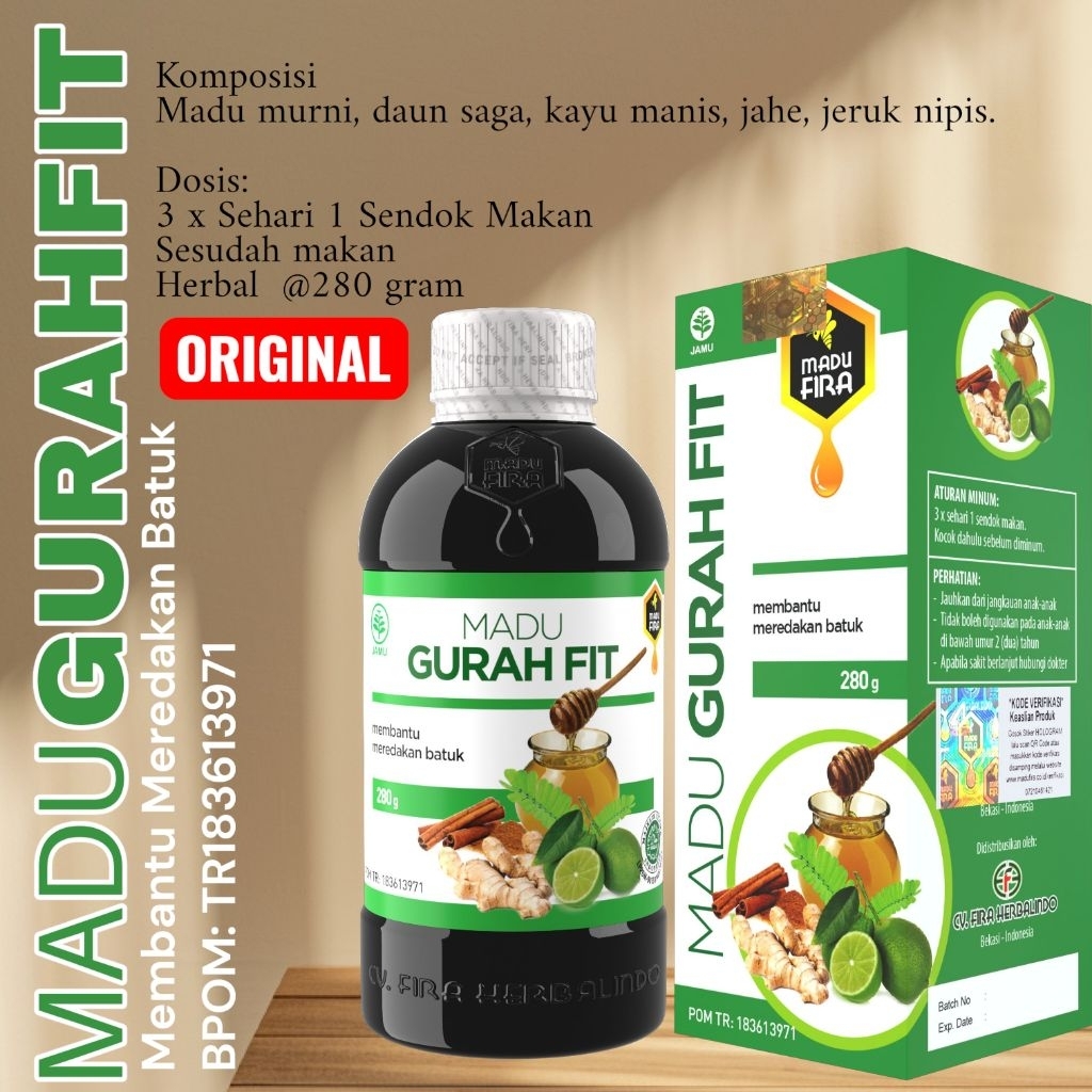 Jual Madu Gurah Fit 280gr Asli Original 100% Gurahfit Obat Batuk Flu ...