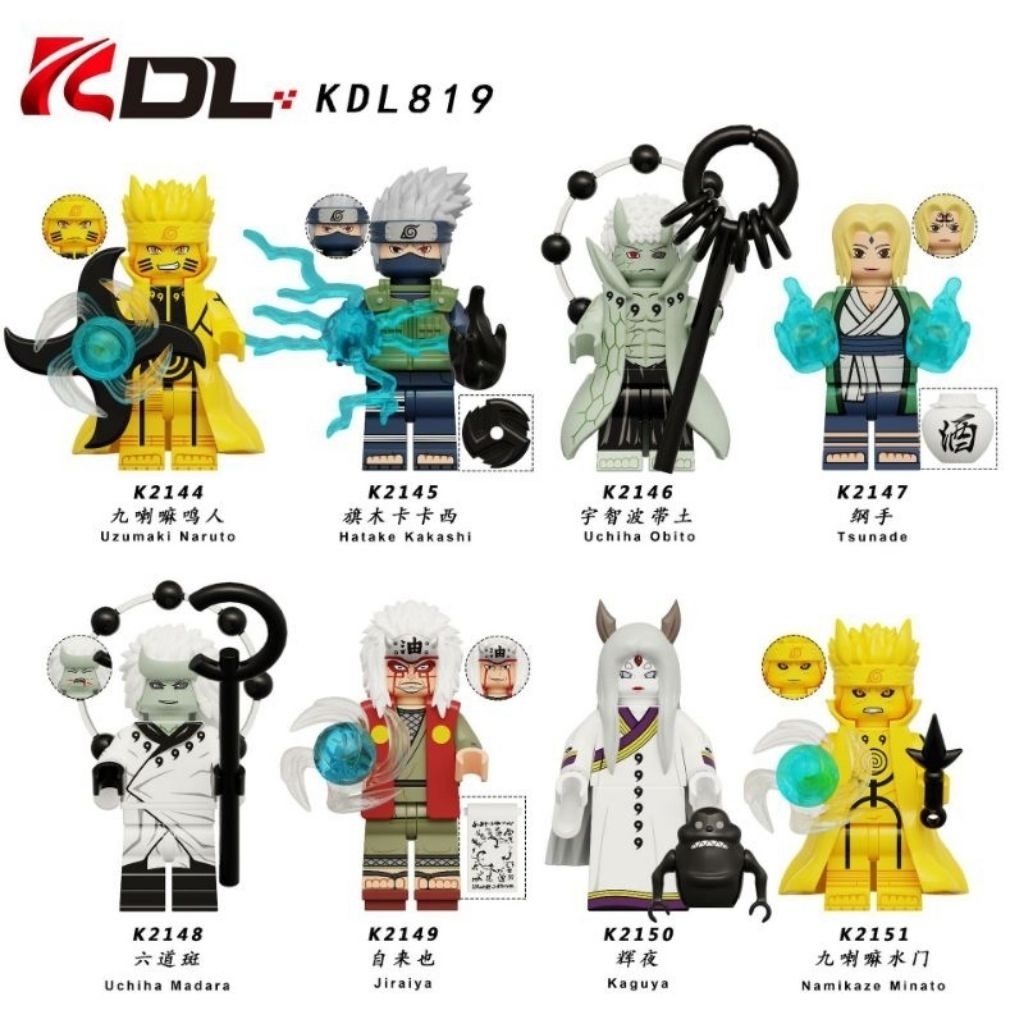 Jual Mainan naruto kakashi obito madara jiraiya minato tsunade Kaguya ...