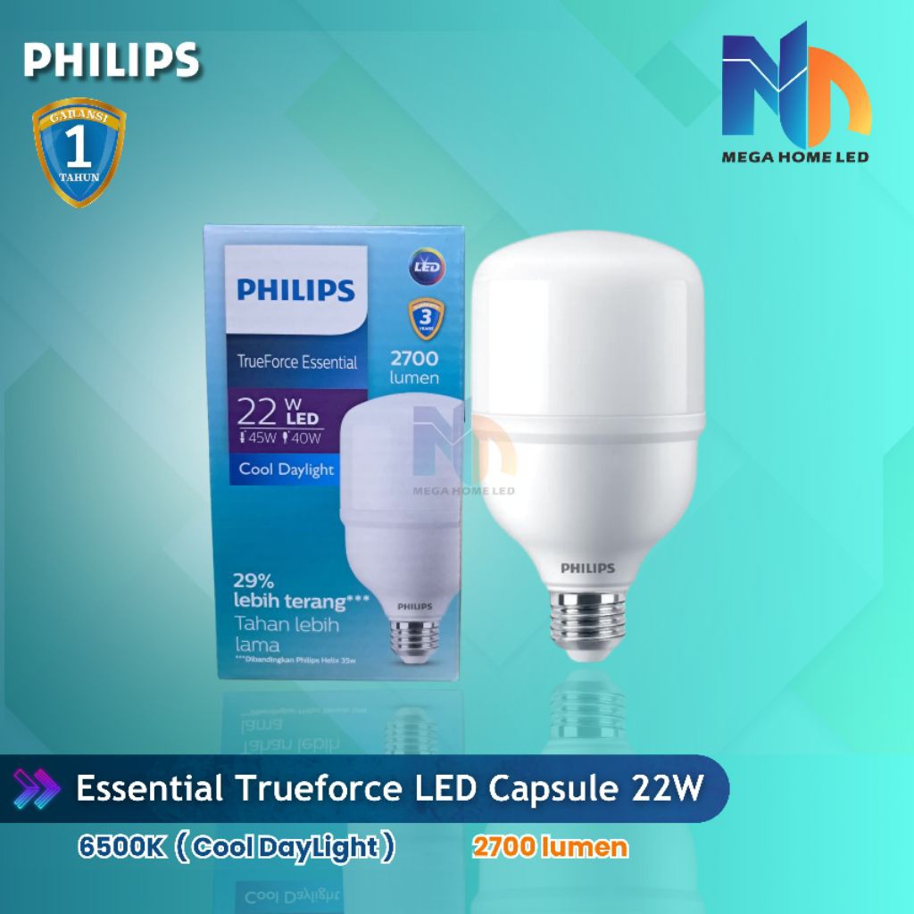 Jual Lampu LED Philips 22W Essential Trueforce Capsule Bohlam Hemat ...