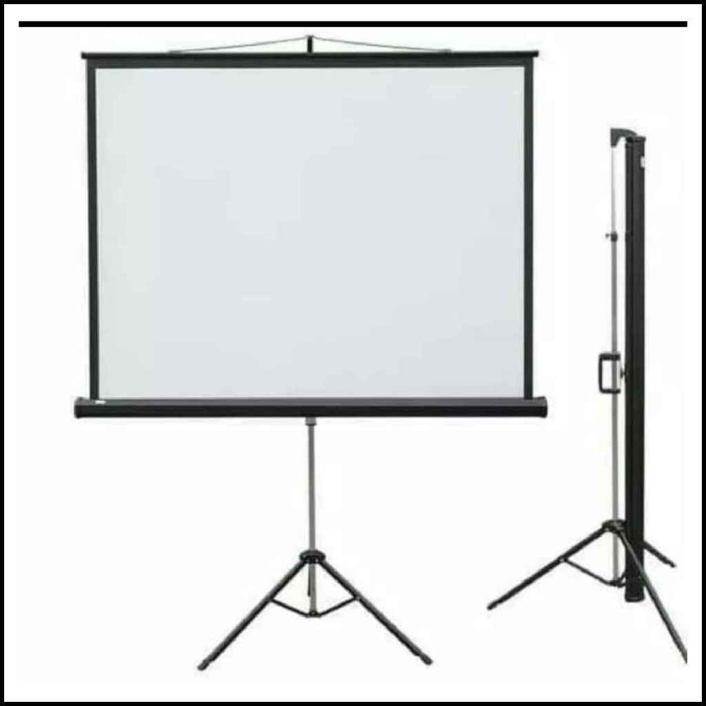 Jual LAYAR PROYEKTOR / PROJECTOR SCREEN 70x70 INCH (178x178 CM) TRIPOD ...