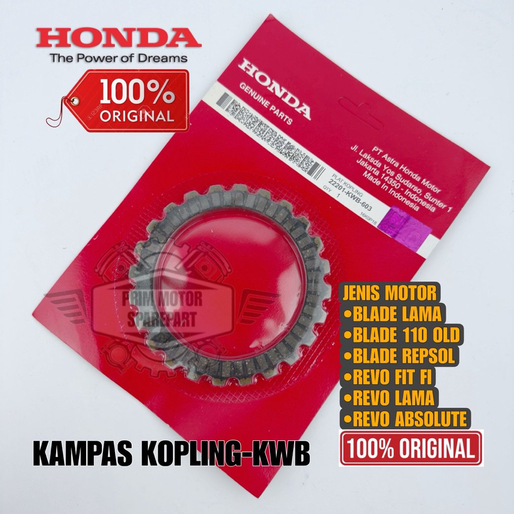 Jual KAMPAS KOPLING ORIGINAL KWB, HONDA REVO LAMA, BLADE 110 OLD, REVO ...
