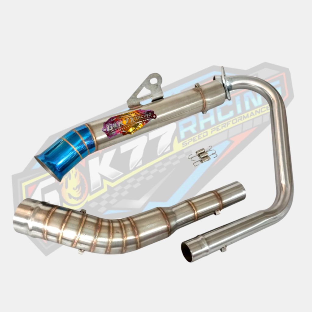 Jual Ekzos 1set open pipe gaok77 stainless Canister inlet 51mm Euro 125 ...