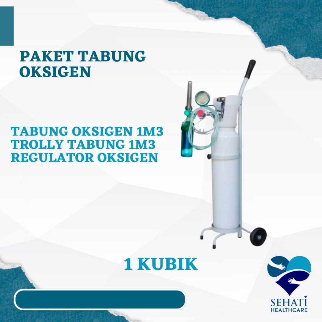 Jual Paket Tabung Oksigen Komplit Lengkap 1m3 Regulator Trolley Trolly ...