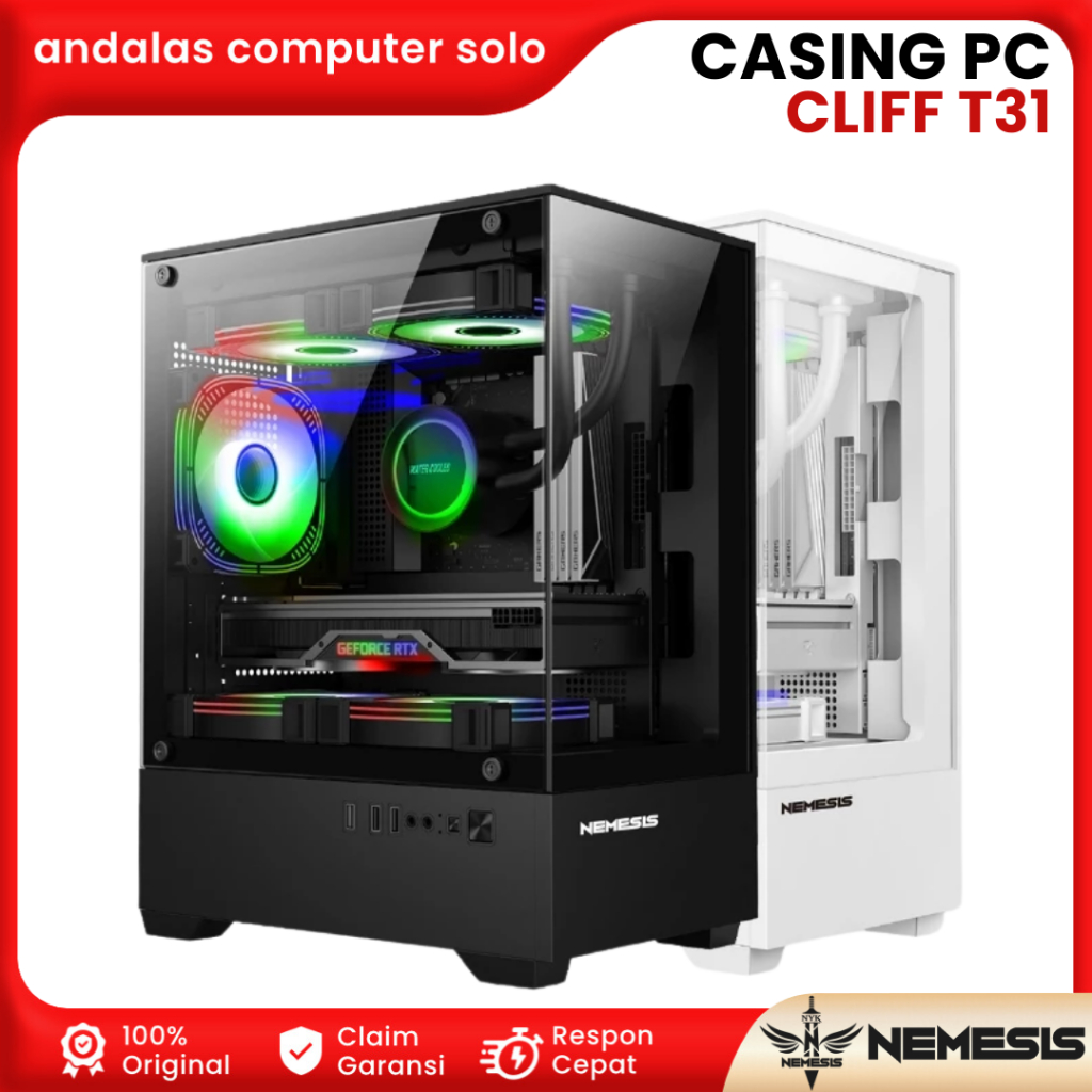 Jual CASING CASE PC GAMING M-ATX M-ITX NYK NEMESIS CLIFF T31 TEMPERED ...