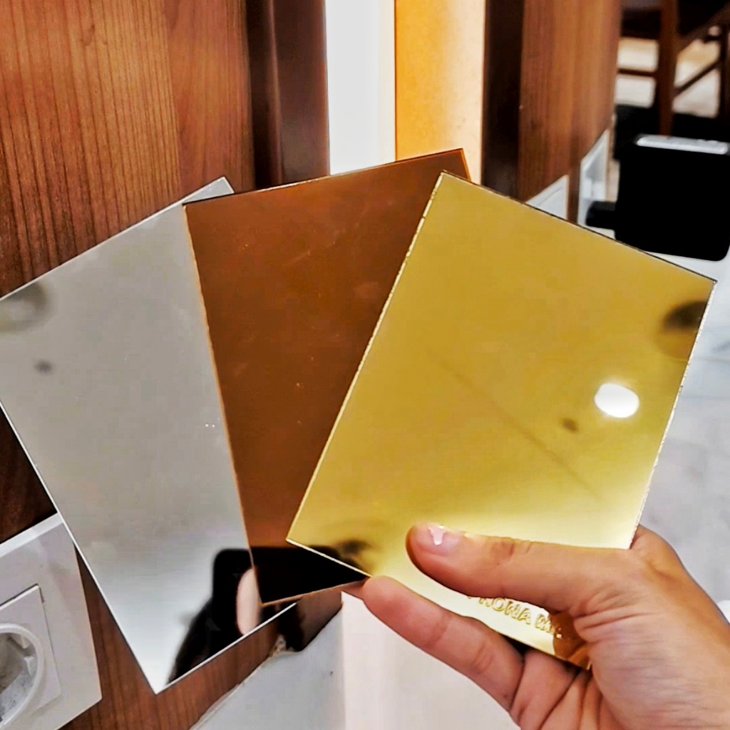 Jual Panel Akrilik Cermin Lembaran SILVER GOLD BRONZE BROWN 122x244 cm ...