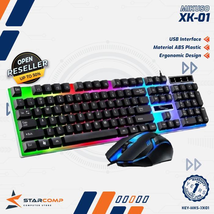 Jual Keyboard Mouse Combo RGB LED USB Mikuso XK-01 XK01 - Mikuso XK01 ...