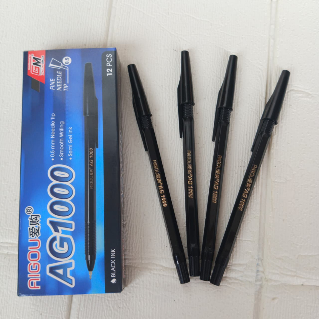 Jual (1PACK=12PCS)Bolpen / Pulpen Pena GM AG-1000 0.5mm | Shopee Indonesia