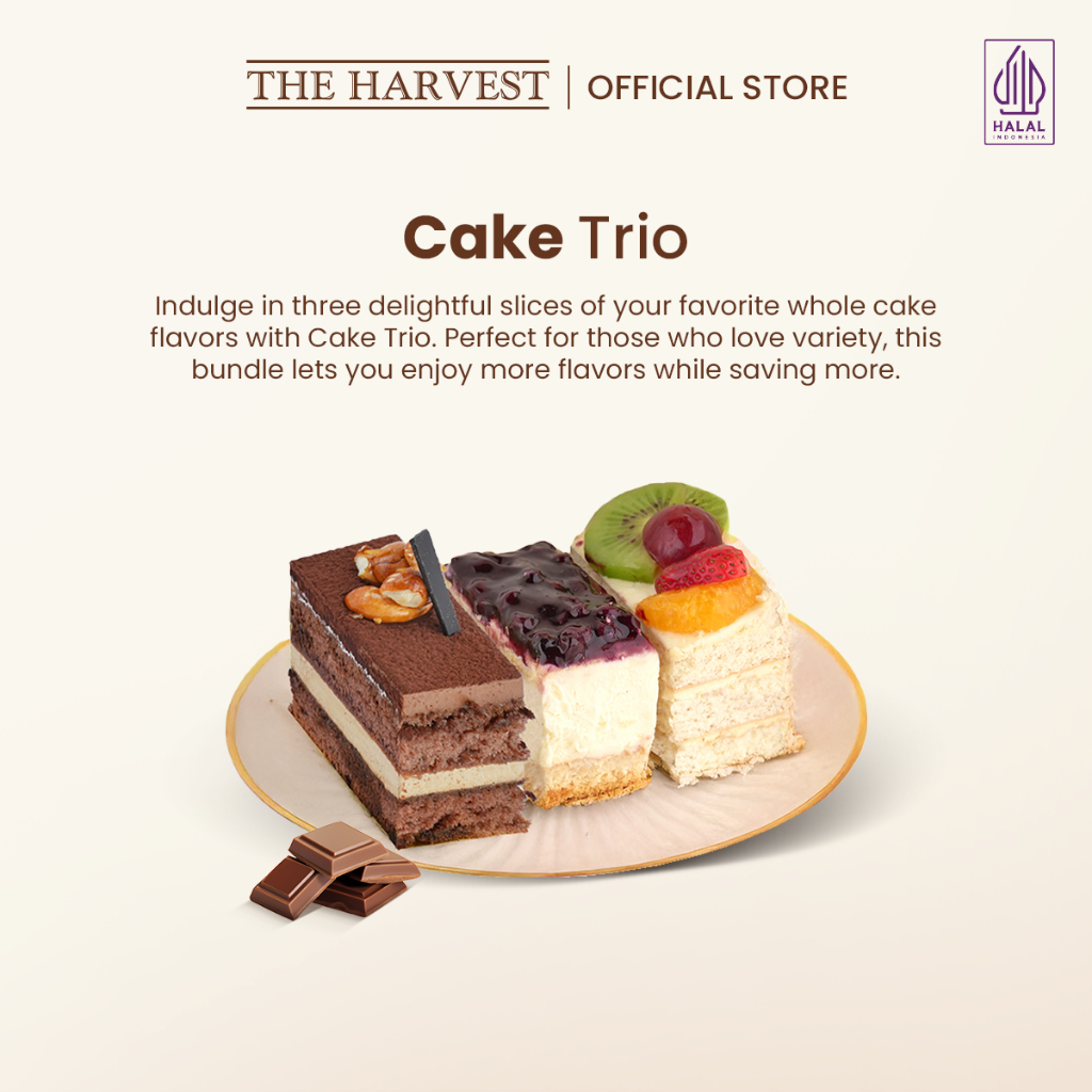 Jual Cake Trio - 3 Slices of cake ( Free to choose ) | Kue Ulang Tahun ...
