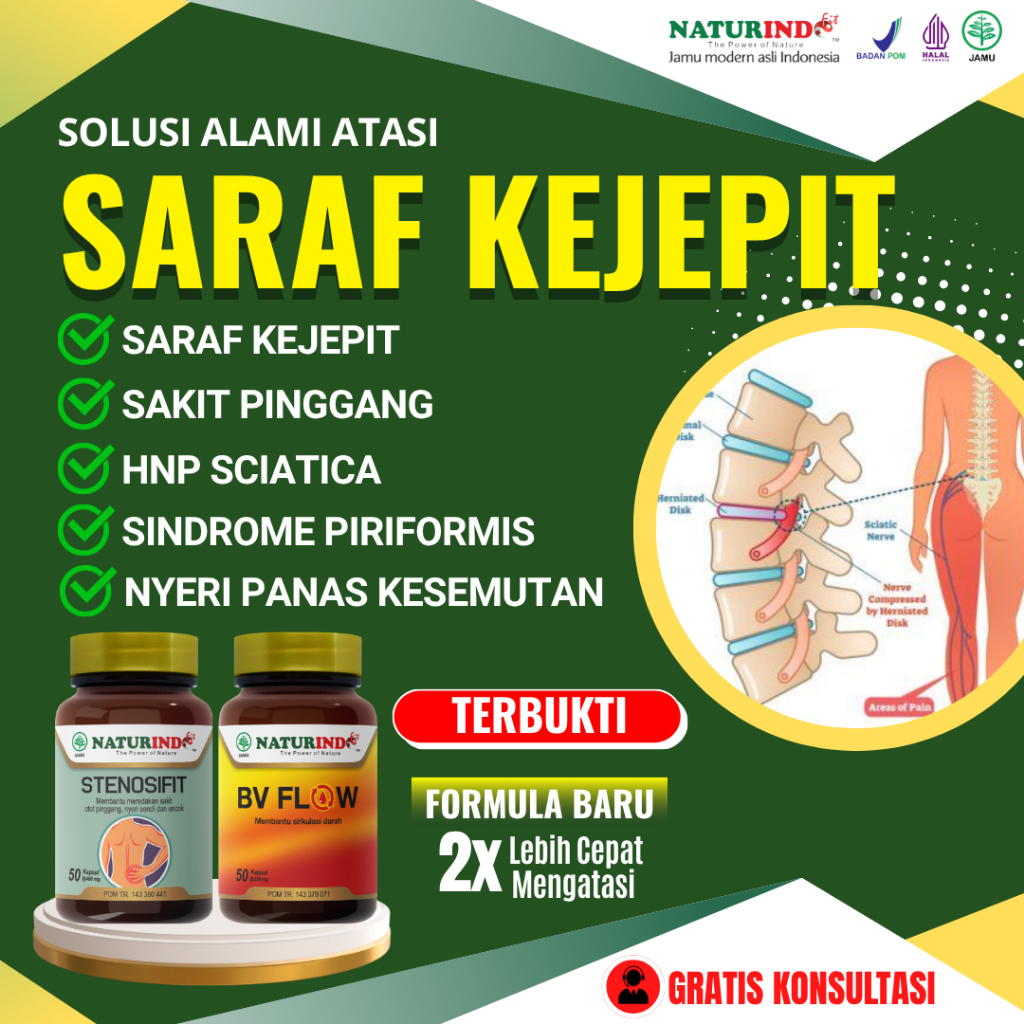 Jual Obat Saraf Kejepit Pinggang Bokong dan Kaki Syaraf Terjepit Herbal Ampuh Stenosifit ...