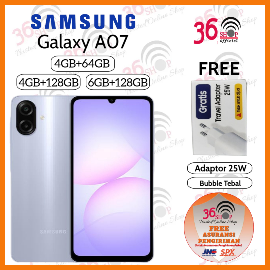 Jual Samsung Galaxy A07 [PLUS ADAPTOR] [4GB+64GB] [4GB+128GB] [6GB ...