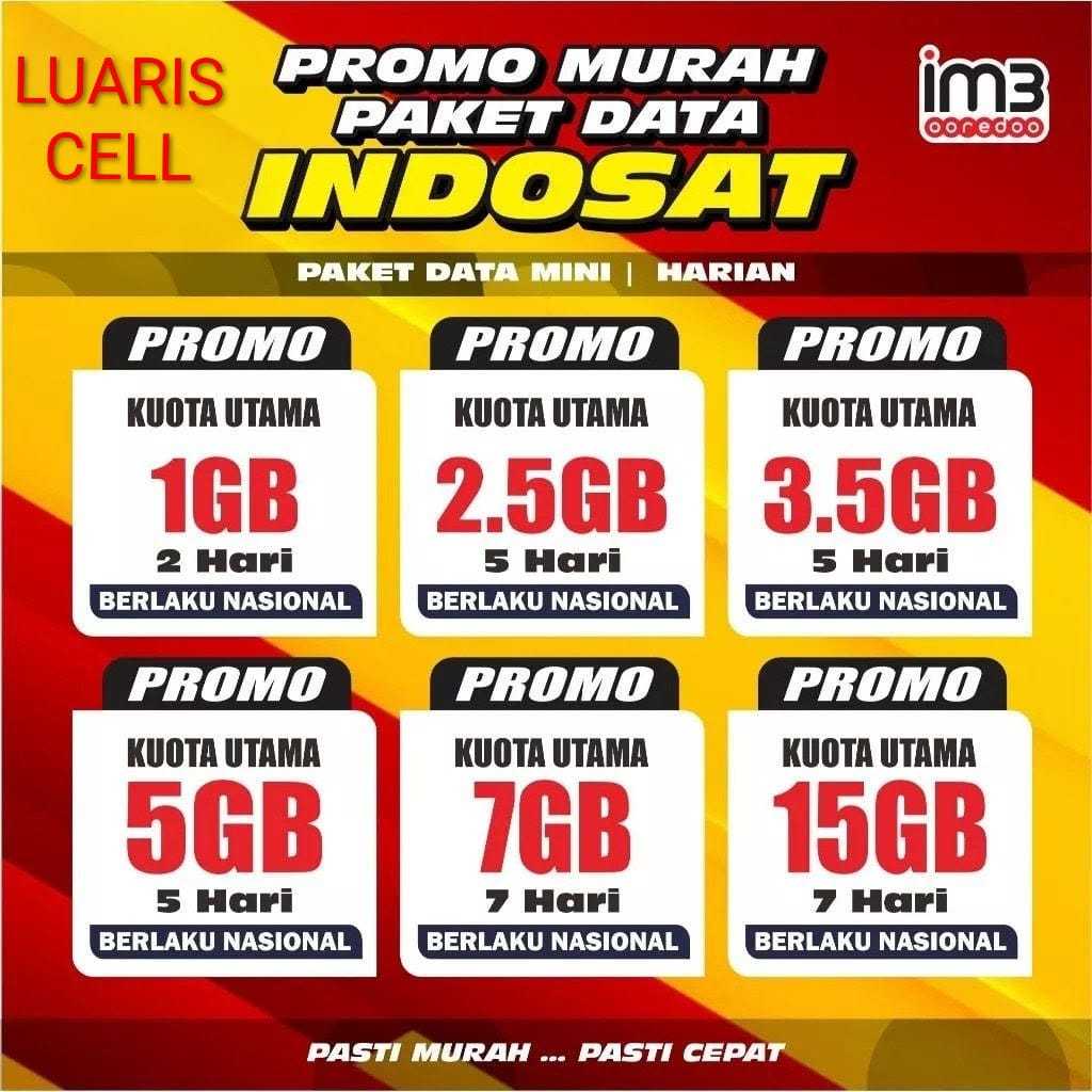 Jual promo paket data indosat | fredoom internet 28 hari | TERLARIS ...